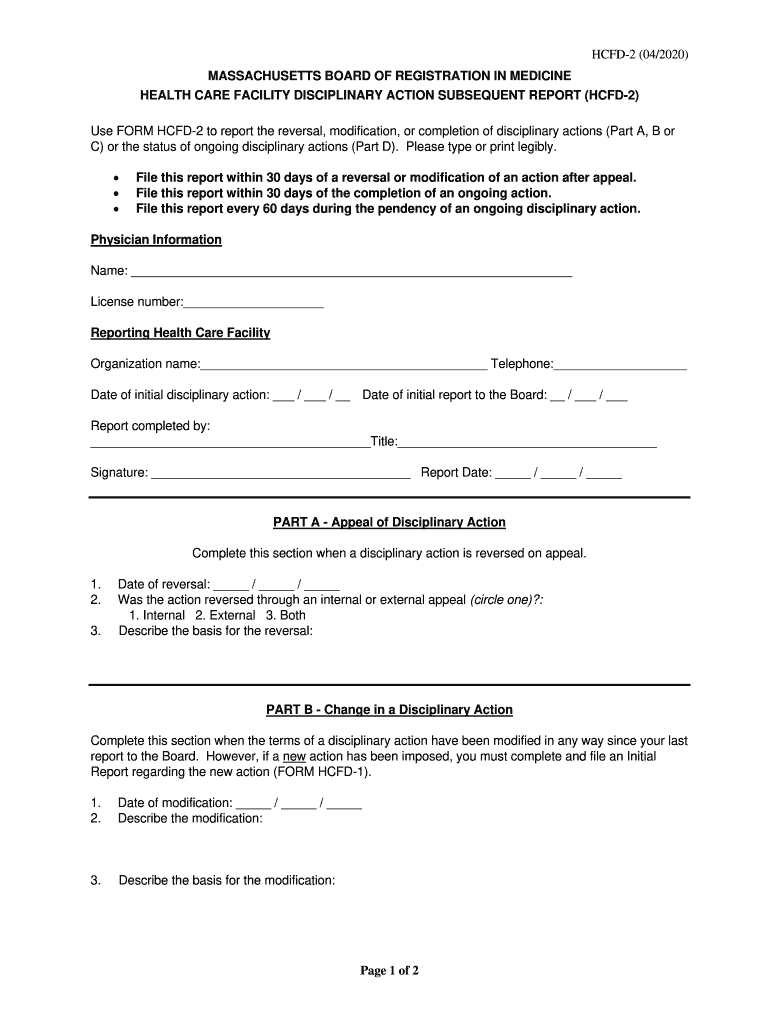 MA HCFD-2 Form - Fill Online, Printable, Fillable, Blank - pdfFiller