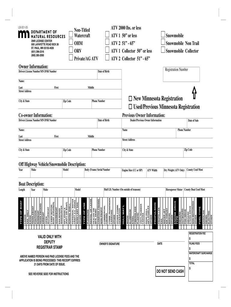 Fillable Online DNR Universal registration form Fax Email Print - pdfFiller