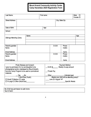 Fillable Online Camp Harambee 2020 Registration Form Fax Email Print ...