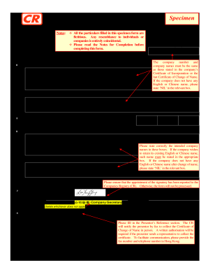 Fillable Online Notes: All the particulars filled in this specimen form ...