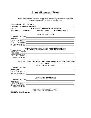 Fillable Online Blind Shipment Form.docx Fax Email Print - pdfFiller