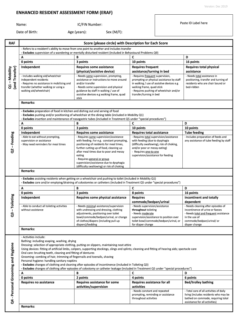 Resident Assessment Form