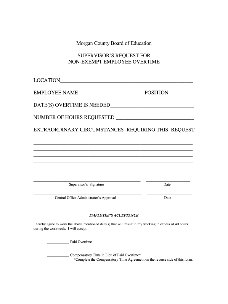 Fillable Online MORGAN COUNTY SCHOOLS Vacation Request Fax Email Print - pdfFiller