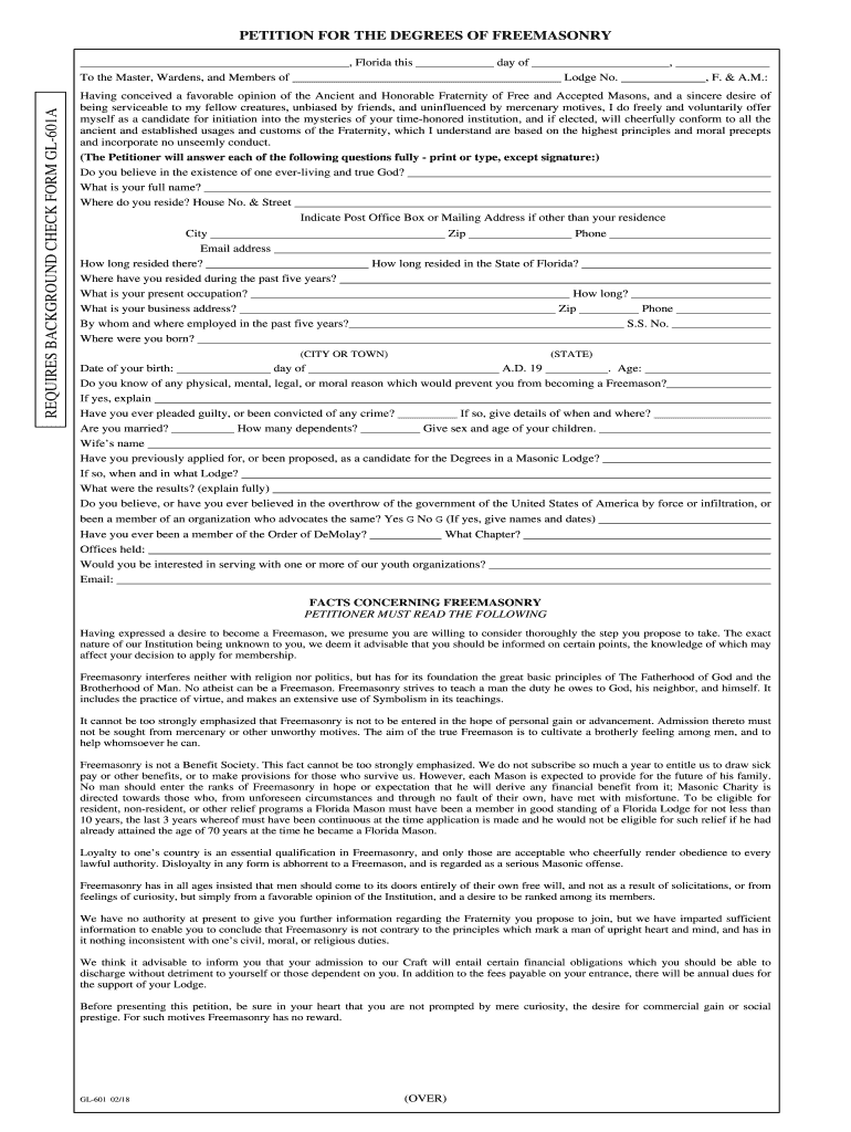 Fillable Online Masonic Forms - The Grand Lodge of Florida Fax Email ...