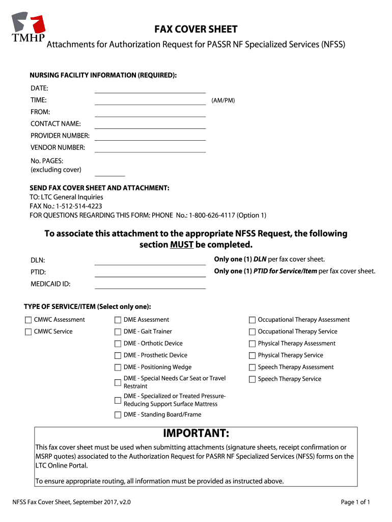 Fillable Online Attachments for Authorization Request for PASSR NF ...