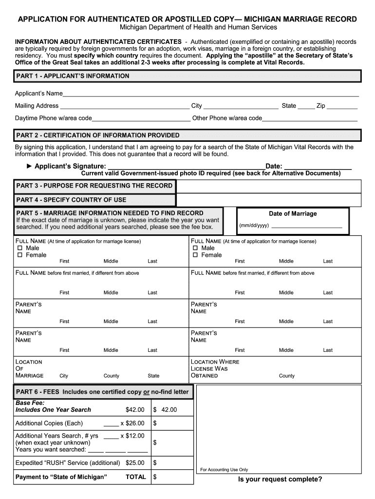 Fillable Online APPLICATION FOR AUTHENTICATED OR APOSTILLED COPY ...