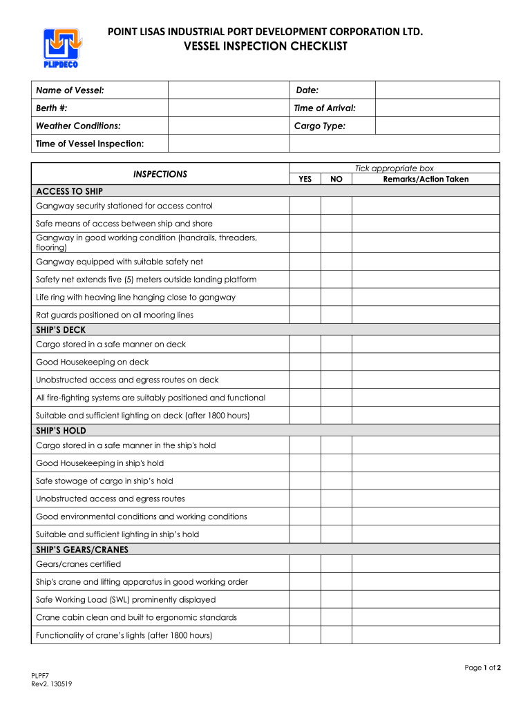 Fillable Online POINT LISAS INDUSTRIAL PORT DEVELOPMENT CORPORATION LTD ...