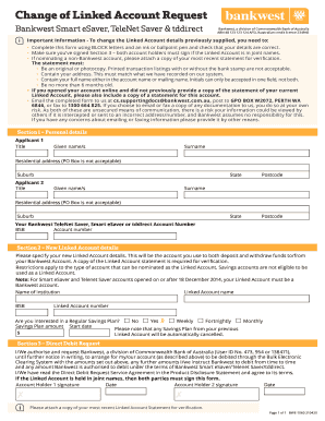 Fillable Online Bankwest Change of Linked Account Request Form ...