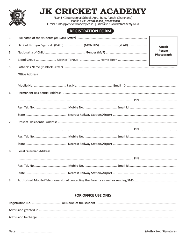 Jk Cricket Academy - Fill and Sign Printable Template Online | US Legal ...