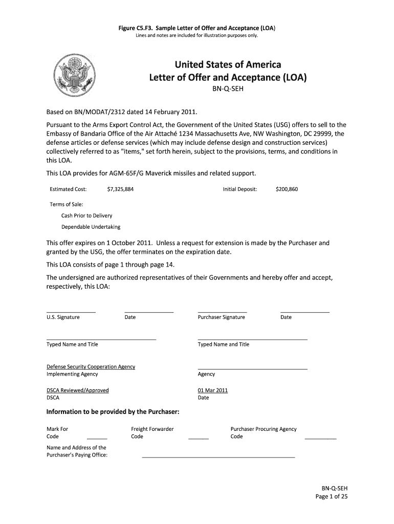 Fillable Online Sample Letter of Offer and Acceptance (LOA) Fax Email ...