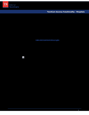 Fillable Online TennCare Access Functionality for HospitalsStep by Step ...