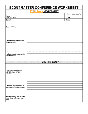 Scoutmaster Conference Worksheet - Fill Online, Printable, Fillable ...