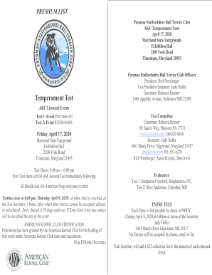 Fillable Online Temperament Test - American Kennel Club Fax Email Print ...