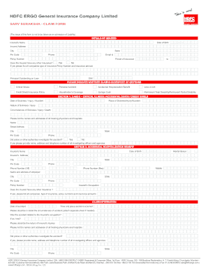 Hdfc Sarv Suraksha Claim Form - Fill Online, Printable, Fillable, Blank ...