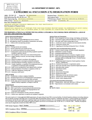 Fillable Online ENVIRONMENTAL REVIEW FOR CATEGORICAL EXCLUSION DETERMINATION Fax Email Print ...