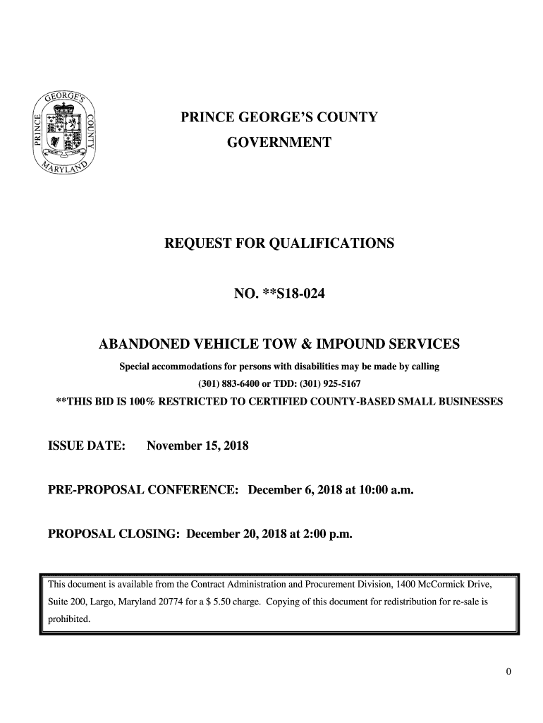 Fillable Online Vehicle Show Cause Hearing Form - Prince George's County Fax Email Print - pdfFiller