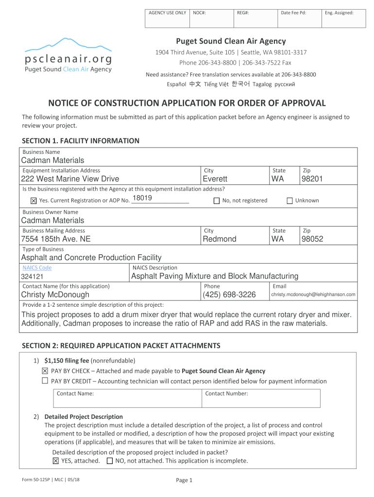 Fillable Online Cadman Materials North Everett Plant Fax Email Print ...