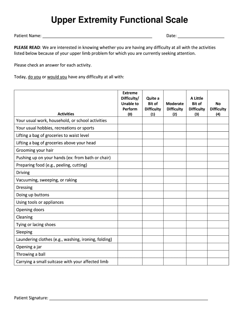 Fillable Online Reliability and Validity of Two Versions of the Upper ...