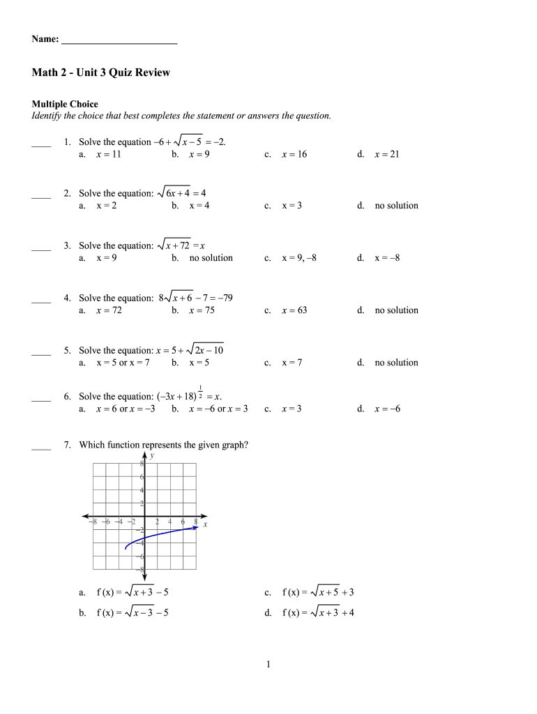 Algebra 2 Final Exam With Answers Pdf - Fill Online, Printable ...