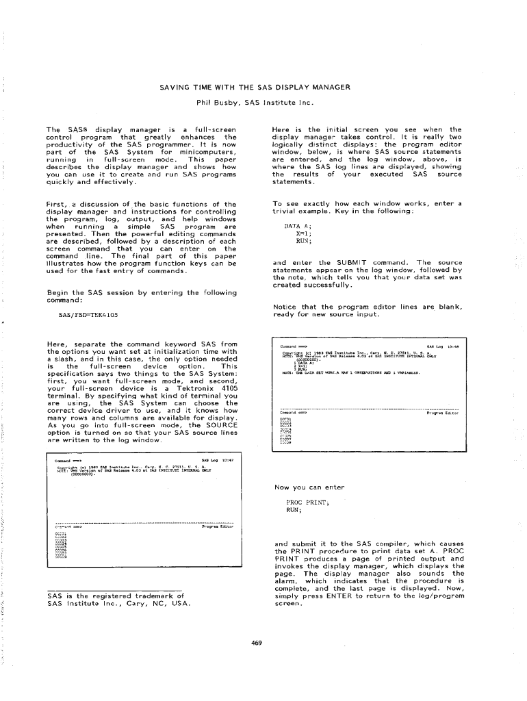 Fillable Online Saving Time With The Sas Display Manager Fax Email Print Pdffiller
