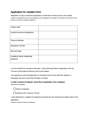 Fillable Online Application for variation form Fax Email Print - pdfFiller