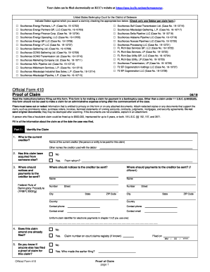 Fillable Online Official Form 410 Proof of Claim Fax Email Print ...