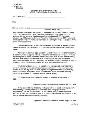 Fillable Online CCT Residency - Media Consent Form Fax Email Print ...
