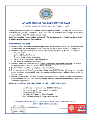 Fillable Online ANNUAL RESIDENT PARKING PERMIT PROGRAM Fax Email Print ...
