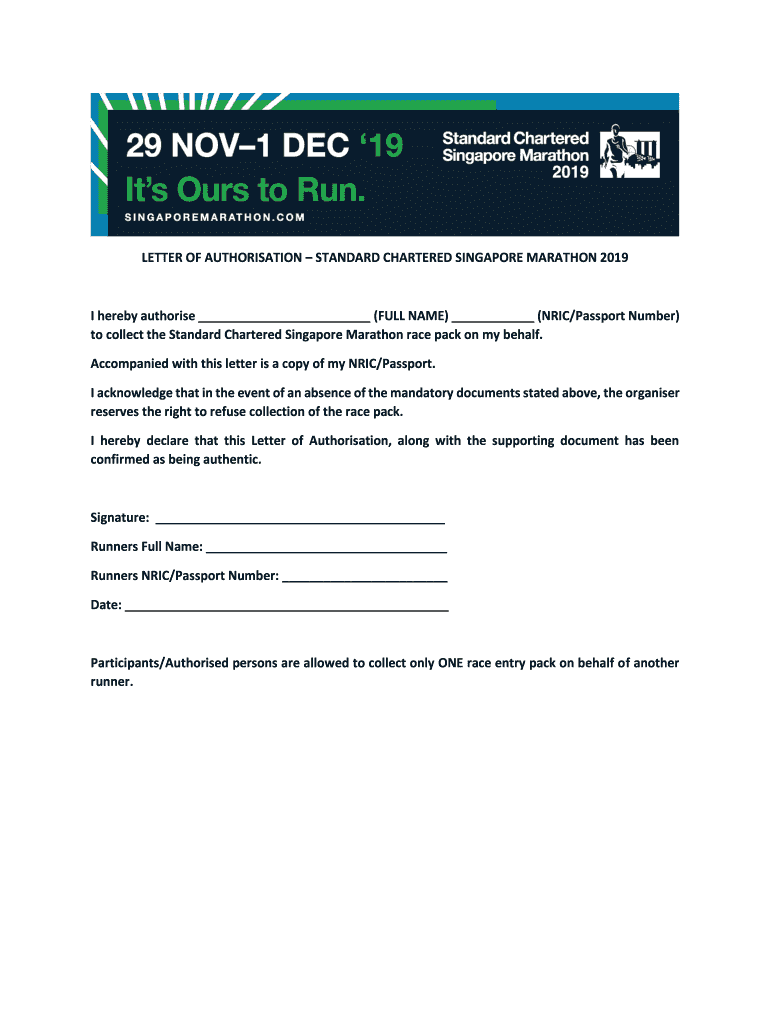 Fillable Online I hereby authorise (FULL NAME) (NRIC/Passport Number ...