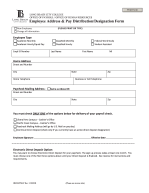 Fillable Online HR020 Employee Address Form Fax Email Print - pdfFiller