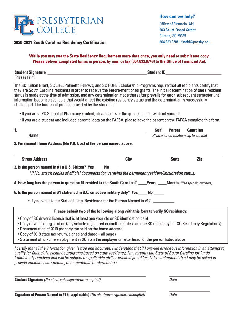 Fillable Online While you may see the State Residency Requirement more ...