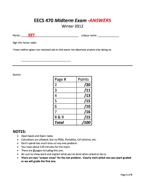 Fillable Online EECS 470 Midterm Exam -ANSWERS Fax Email Print - pdfFiller