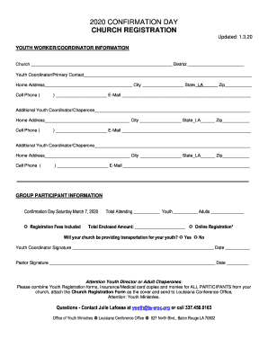 Fillable Online Confirmation Registration Form - Boston Avenue United ...