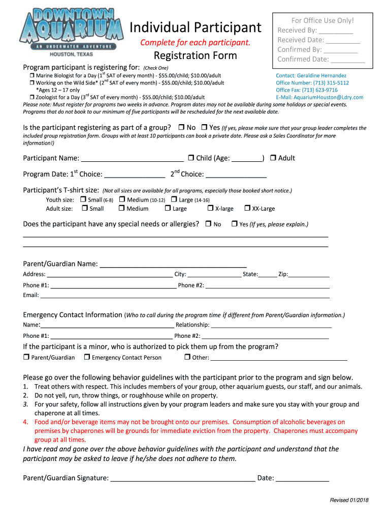 Fillable Online Education Program Registration Packet Fax Email Print ...