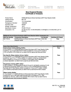 Fillable Online NEBNext Second Strand Synthesis (dNTP-free) Reaction ...