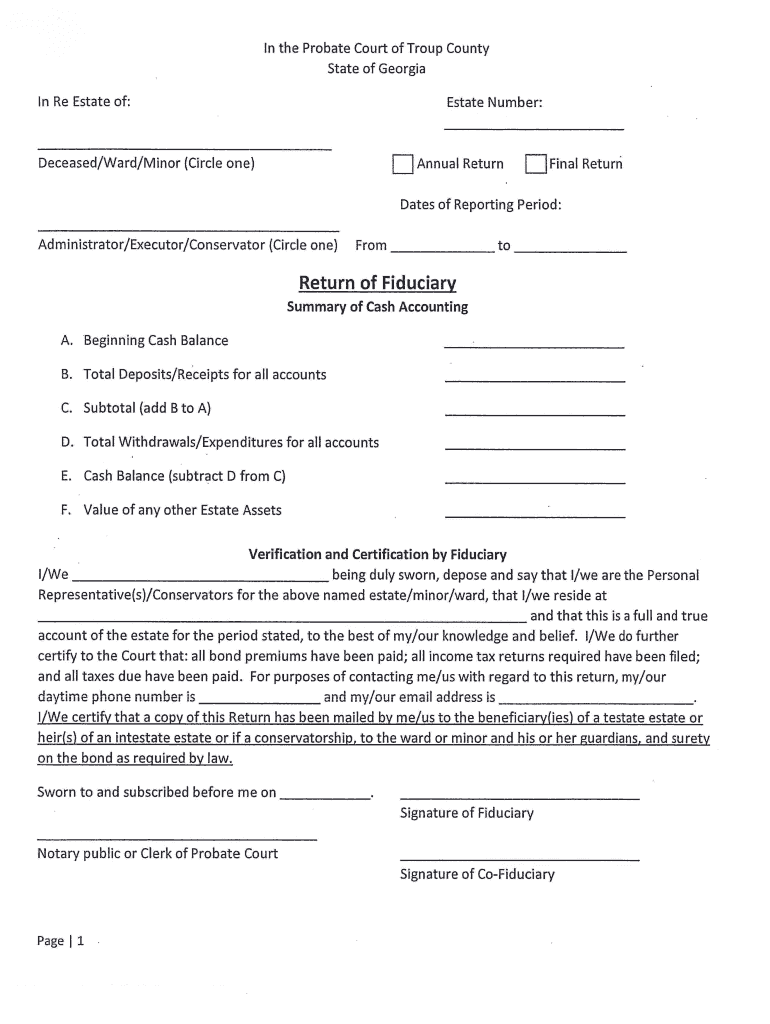 Fillable Online Annual and Final Return Form. Annual and Final Return ...