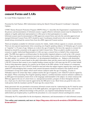 Fillable Online consent Forms and LARs Fax Email Print - pdfFiller