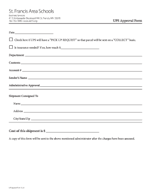 Fillable Online UPS Approval Form Fax Email Print - pdfFiller