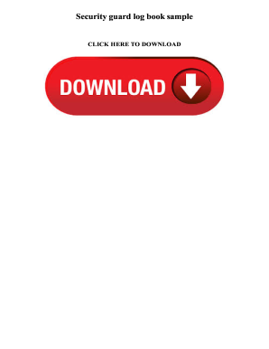 Fillable Online Security guard log book sample Fax Email Print - pdfFiller
