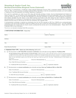 Fillable Online Manning & Napier Fund, Inc. Recharacterization Request ...