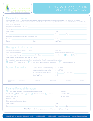 Fillable Online MEMBERSHIP APPLICATION Allied Health Professional Fax ...