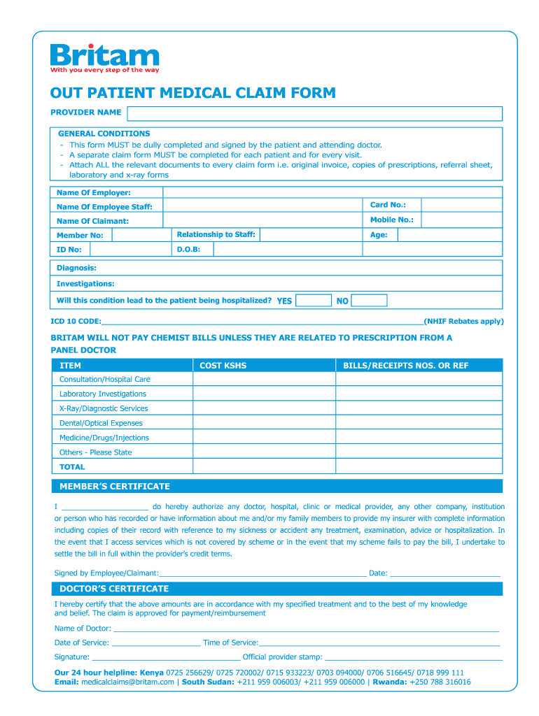 Fillable Online Inpatient and Outpatient Claim FormsHealth.mil Fax ...