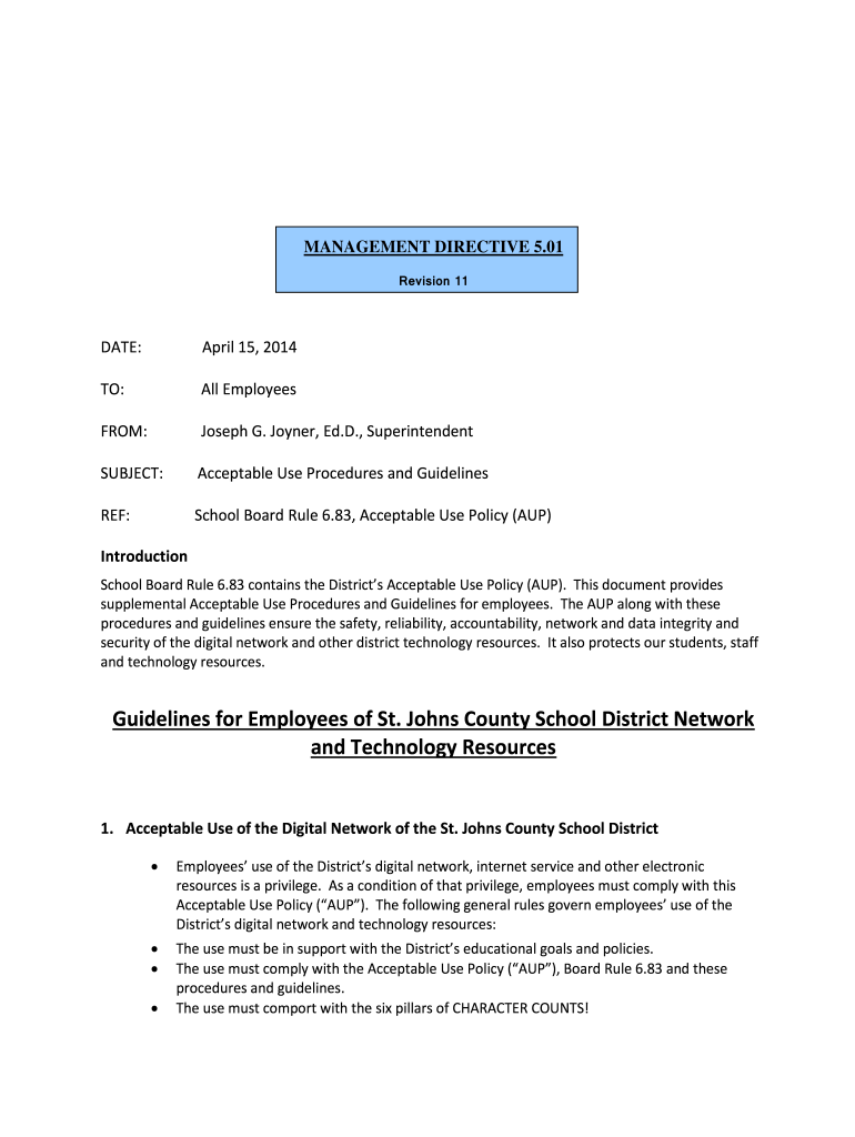 Fillable Online MANAGEMENT DIRECTIVE 5 Fax Email Print - pdfFiller