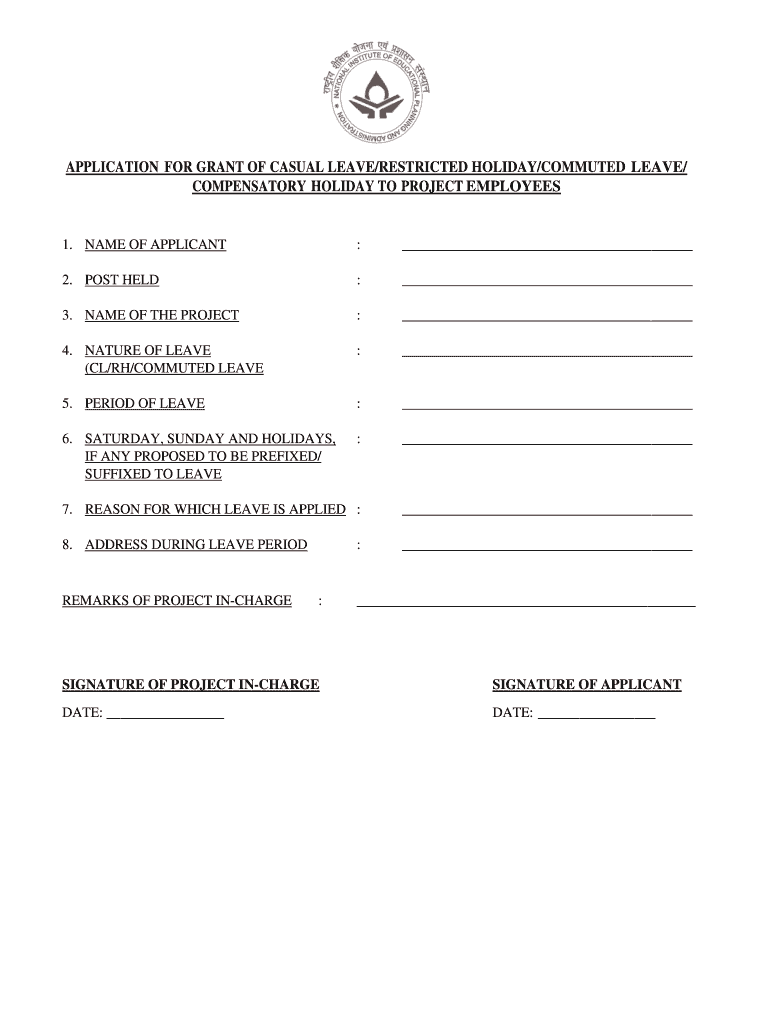 Fillable Online Leave applicable to Central Government Employees as per ...