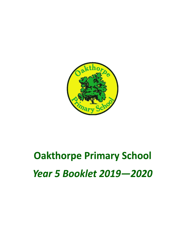 Fillable Online Oakthorpe Primary School Year 5 Booklet 20192020 Fax ...