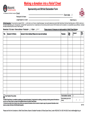 Fillable Online Making a donation into a Relief Chest Sponsorship ...