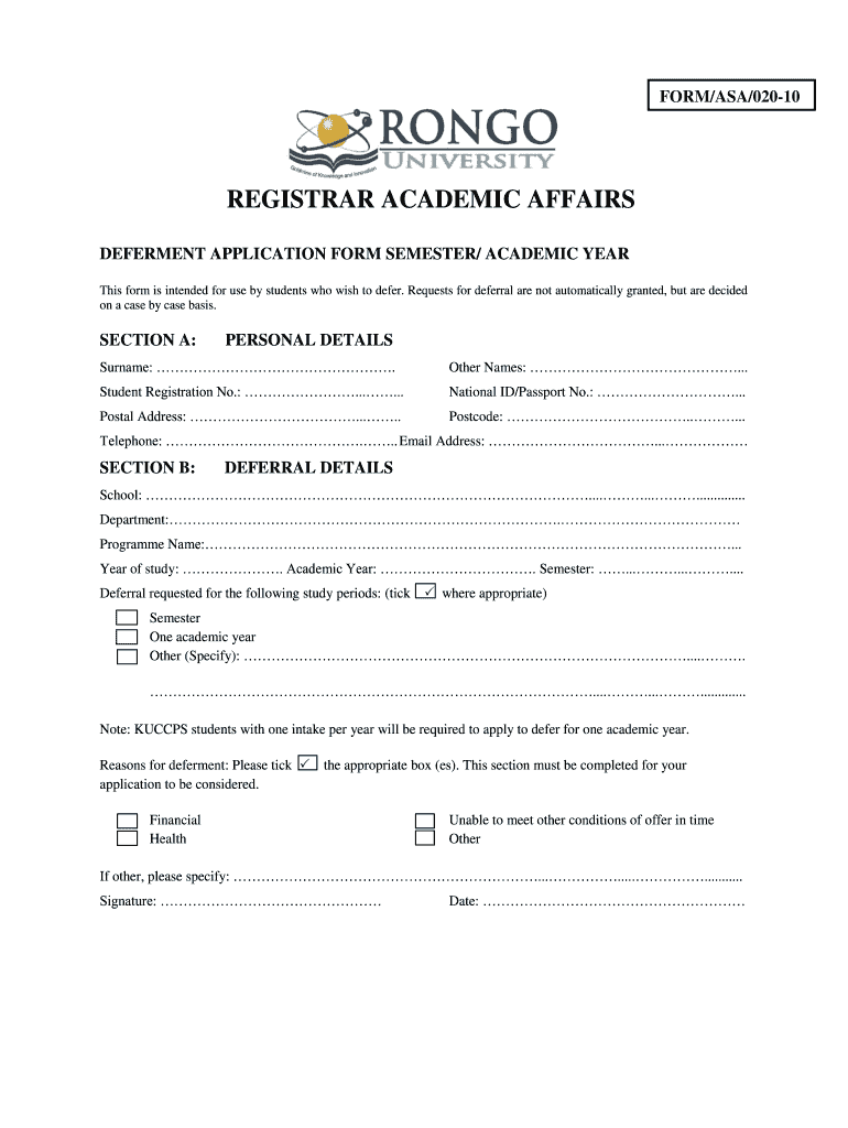 Fillable Online Deferral Request Form - UMD Undergraduate Admissions ...