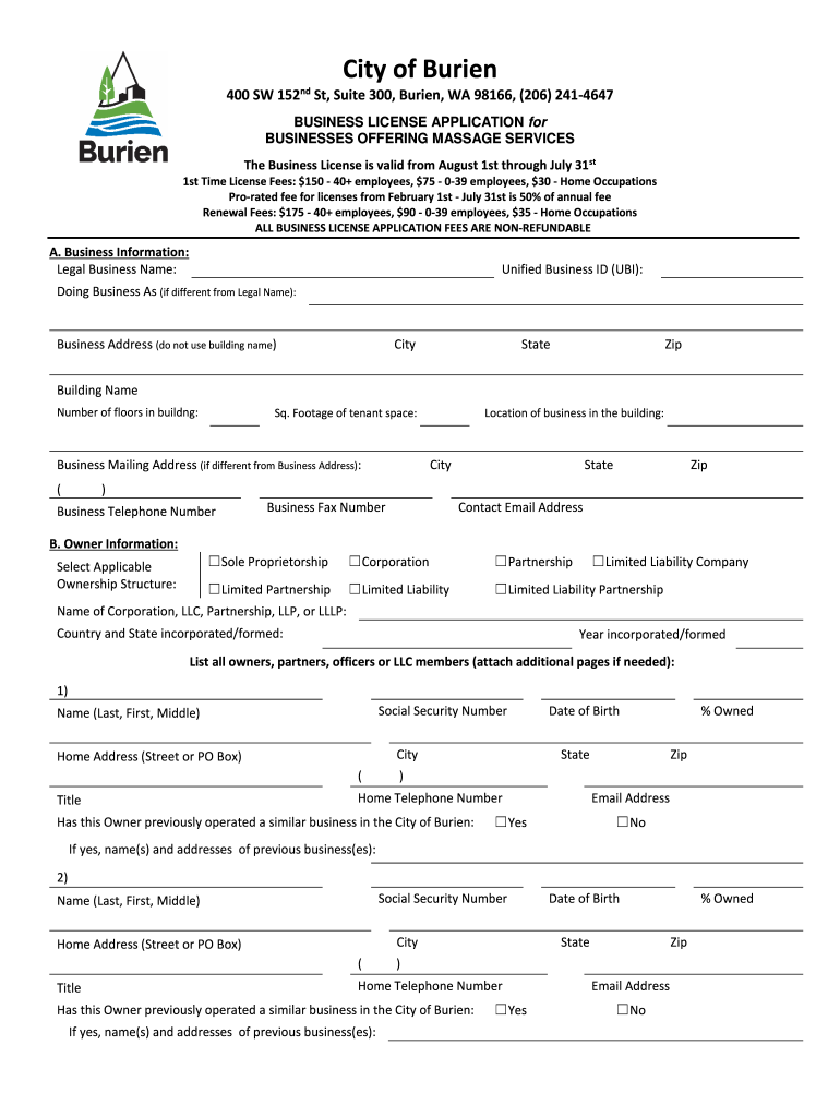 Fillable Online 400 SW 152 St, Suite 300, Burien, WA 98166, (206) 241 ...