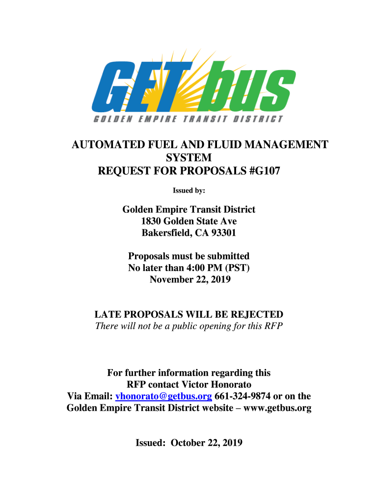 Fillable Online Fluid Management System Request for Proposal #G047 Fax ...