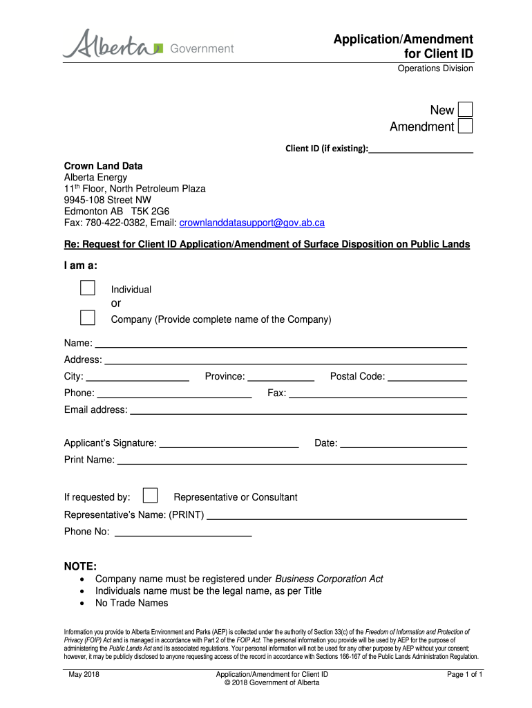 Fillable Online Application/Amendment for Client ID. AEP Forms Fax ...
